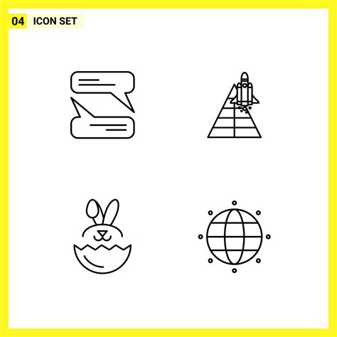 4 Icon Set Simple Line Symbols Outline Sign On White Background For Website Design Mobile