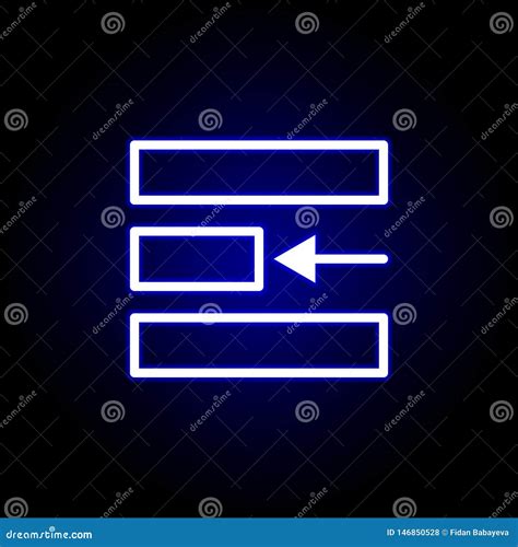 Left Alignment Icon In Neon Style Can Be Used For Web Logo Mobile App UI UX Stock Vector