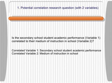 Correlation Question Research