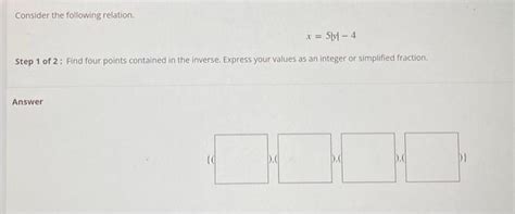 Solved Consider The Following Relation X 5 Y 4 Step 1