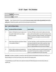 CIS Chap Part Homework Docx CIS Chapter Part Worksheet Your Name Date