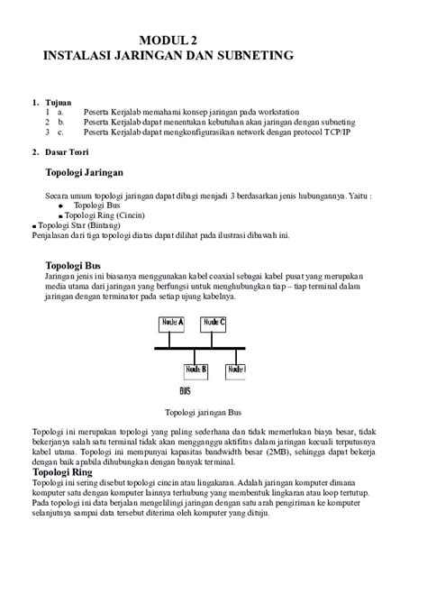 Modul 2 Instalasi Jaringan Dan Subneting