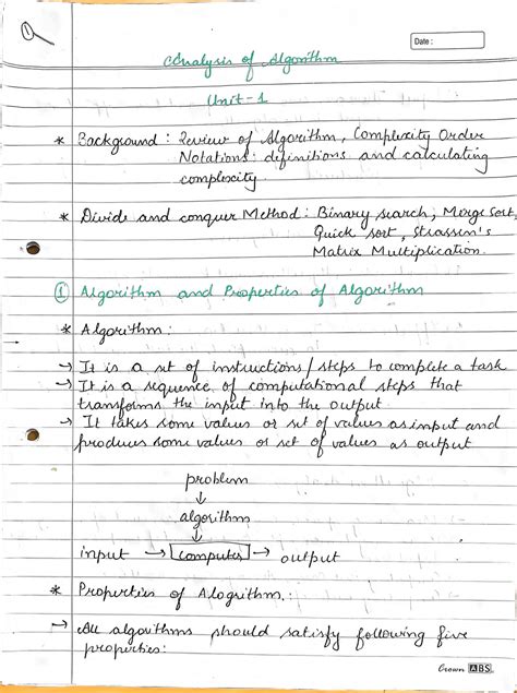 Ada Unit Analysis And Design Of Algorithm Masters Of Computer Application Studocu