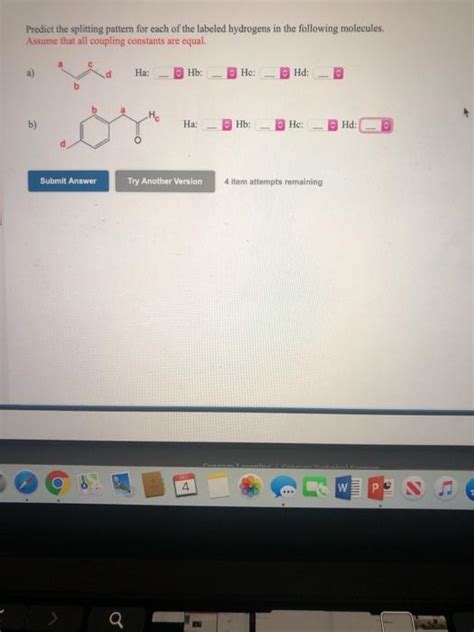 Solved Predict the splitting pattern for each of the labeled | Chegg.com