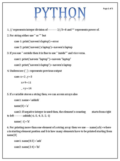 Pyhton 1 Pdf Computer Programming Notation