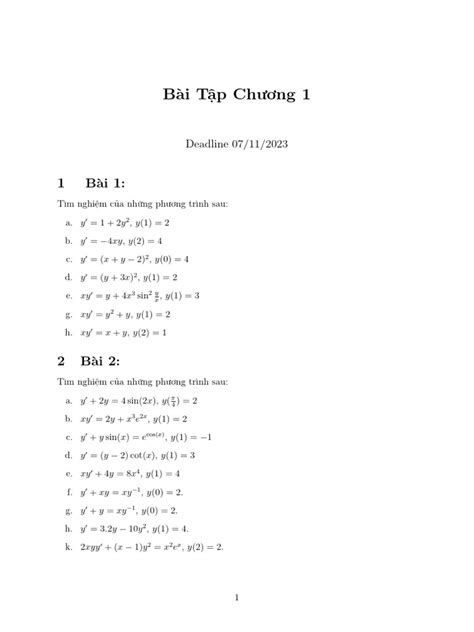 Bai Tap Chuong 1 | PDF