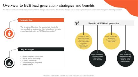 Overview To B2b Lead Generation Strategies And Benefits Implementing Outbound Mkt Ss