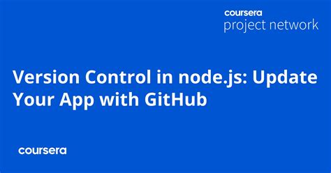 Version Control In Nodejs Update Your App With Github Coursya