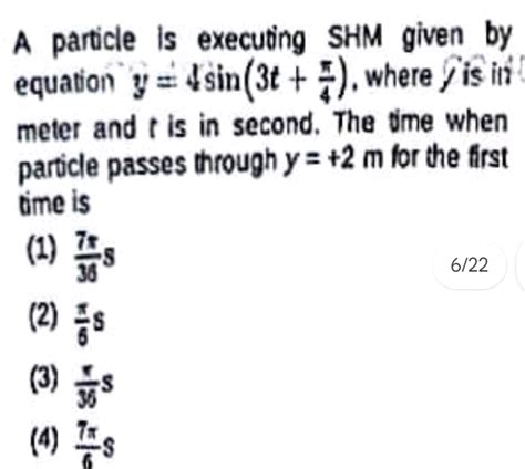 A Particle Is Executing SHM Given By Equation StudyX