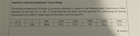 solved question 1 numerical methods curve fitting the