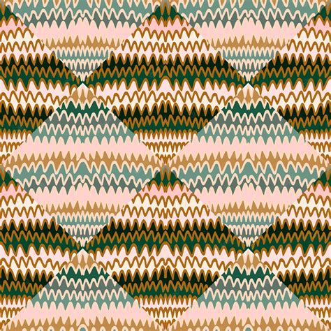 Premium Vector Abstract Zig Zag Wave Seamless Pattern Hand Drawn Lines Mosaic Ornament Retro