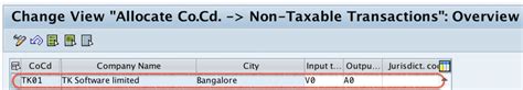 Assign Tax Codes For Non Taxable Transactions