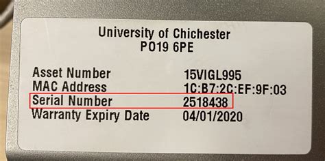 Finding The Serial Number Of A Computer Support And Information Zone