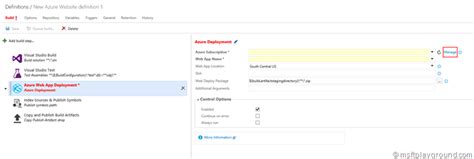 deploy your azure website with vsts build microsoft playground