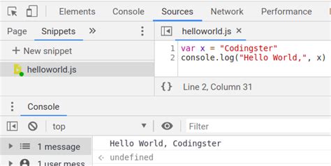 How To Run Javascript On Google Chrome Snippets Codingster
