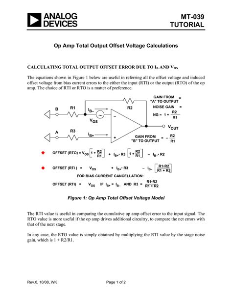 Mt 039 Tutorial Op Amp Total Output Offset Voltage Calculations