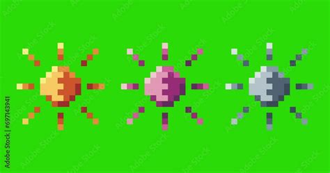 Green Screen Of Sun Sun Icon Bits Pixel Slowly Appeared And