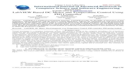 pdf labview based dc motor and temperature control using pid