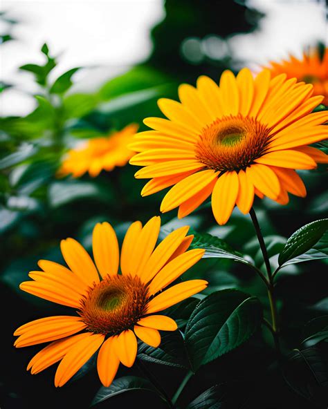 무료 사진 노란 꽃 초상화 작품