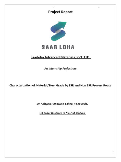 Esr Report[1] Pdf Steelmaking Steel