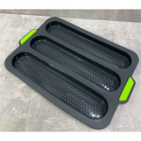 Форма силіконова для випікання хліба та багетів 34 7 24 4 2 8 см чорна A Plus 1907 фото