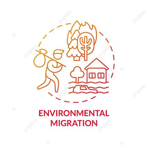 Environmental Migration Red Gradient Concept Icon Vector Ecology Changing Vector, Vector ...