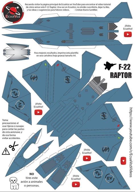 Papercraft F 22 Raptor Avião De Papel Modelos De Avioes Artesanato De Avião
