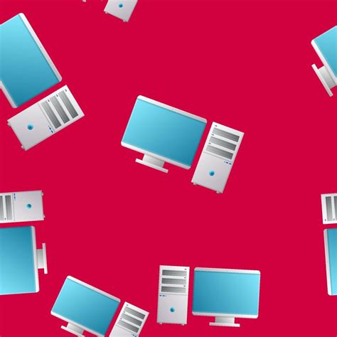 Old Computer Pattern Seamless Outdated Pc Ornament Obsolete