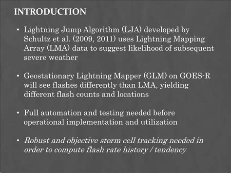 Ppt The Goes R Glm Lightning Jump Algorithm Lja Research To
