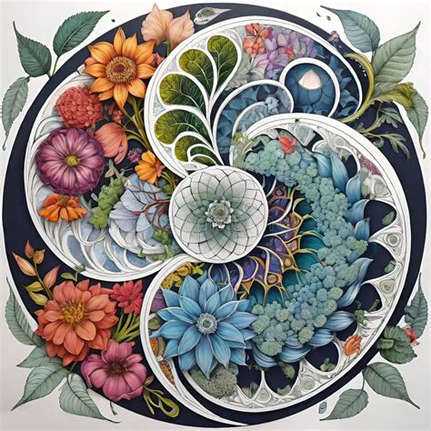Fibonacci Sequence Circular Spiral Illustration For Adults Beautiful Design And Printable