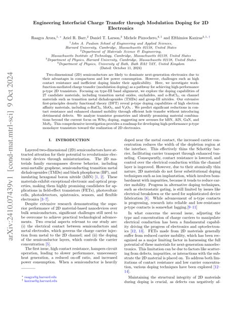 Pdf Engineering Interfacial Charge Transfer Through Modulation Doping