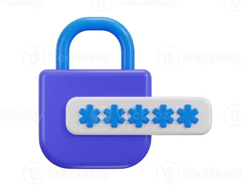 Padlock And Password Icon 3d Render Pin Code Password Protection
