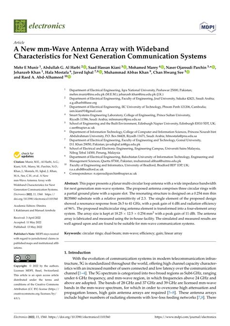 Pdf A New Mm Wave Antenna Array With Wideband Characteristics For
