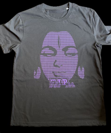 India Ink Grey Darker Grey With Neon Purple Acid Shiva T Shirt Tip