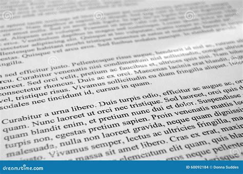 Lorem Ipsum Text Paragraphs Stock Photo Image Of Black Lorem