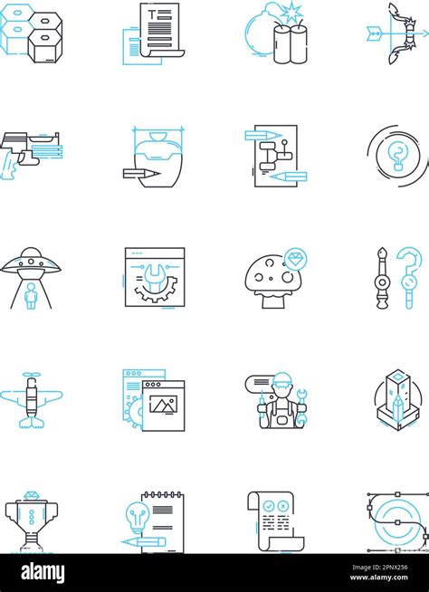 Prism Linear Icons Set Reflection Refraction Light Spectrum Rainbows Physics Optics Line