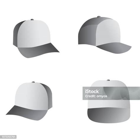 Simple Set 4 Vector Indonesia Senior Gray High School Hat Ilustrasi