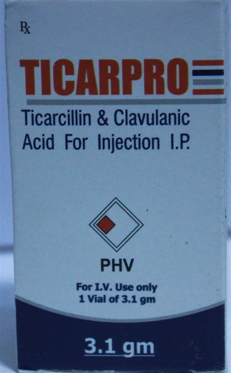 Ticarpro Allopathic Ticarcillin Clavulanic Injection Packaging Type