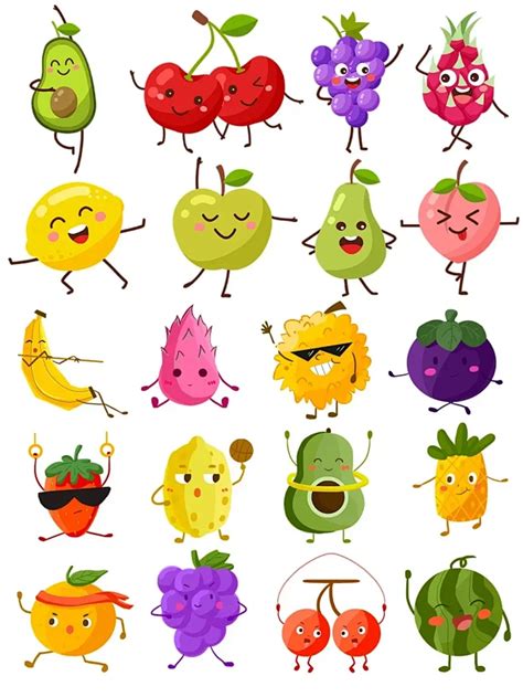 4⃣5⃣100款彩色拟人可爱水果插画素材 花瓣网