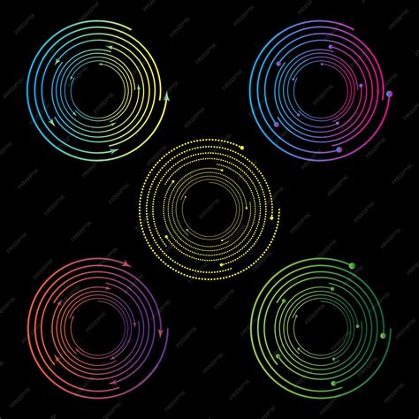 Premium Vector Circular Frame Spins Linear Symbol Rotates Circles