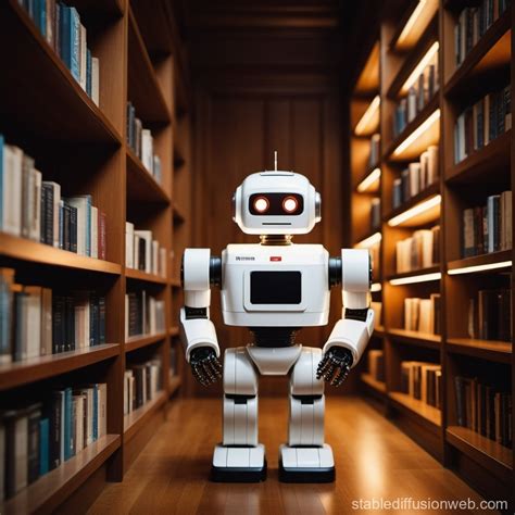 Robot In A Library Prompts Stable Diffusion Online
