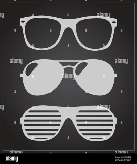 Set Of Sunglasses Vector Illustration Glasses Hipster Template Stock