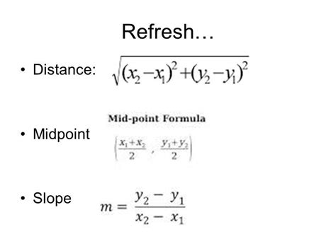 Midpoint And Distance Formula