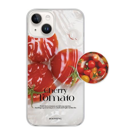 [1 1 Set 10 추가할인] 상큼톡톡 방울 체리 토마토 투명 젤리 케이스 구슬 반구 레진톡 아이폰14 13 갤럭시s23 S22 노트20 그립 톡튀톡 폰케이스 거치대
