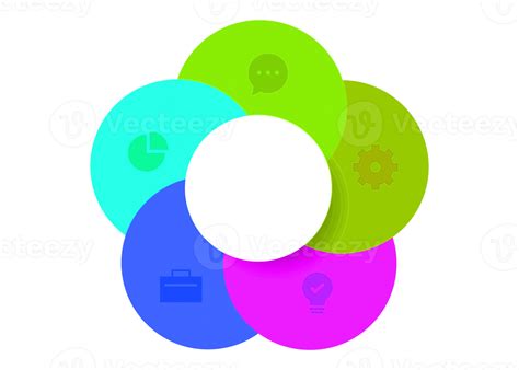 Five Steps Colorful Circle Object For Infographic Template 12414583 Png