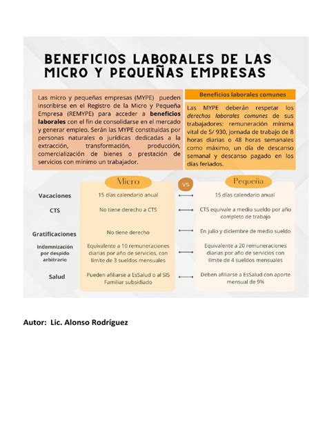 Beneficios Laborales Mypes Pdf