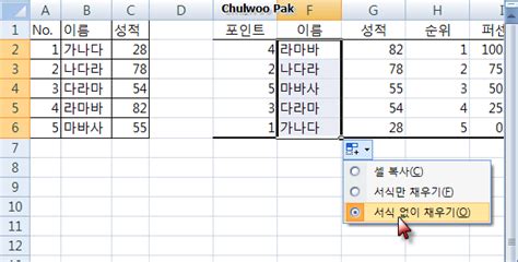 can computer and network tips [ms excel 분석 도구] 순위와 백분율 도구 사용 후 포인트로