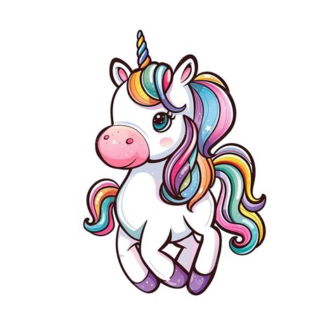 귀여운 유니콘 스티커 일각수 귀엽다 무지개 Png 일러스트 및 이미지 에 대한 무료 다운로드 Pngtree