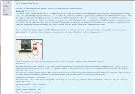 Lab Series And Parallel Circuit Nyt Obiective The