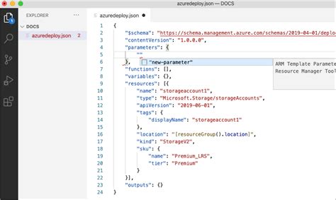 Create Template Visual Studio Code Azure Resource Manager Azure Docs